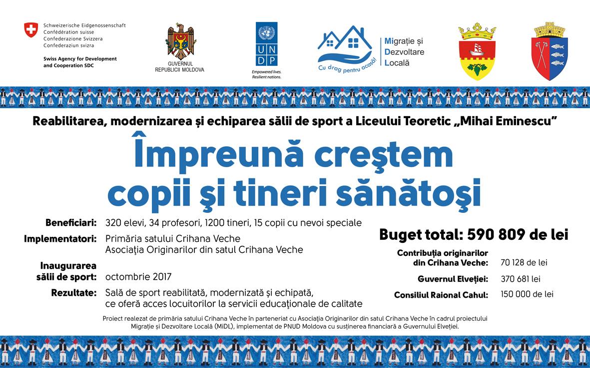 Renovarea sălii de sport în Crihana Veche – Guvern 24